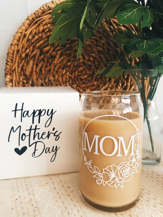 Mothers Day Gift Clear Glass Cans Mom Glass Can Beer Can | Etsy