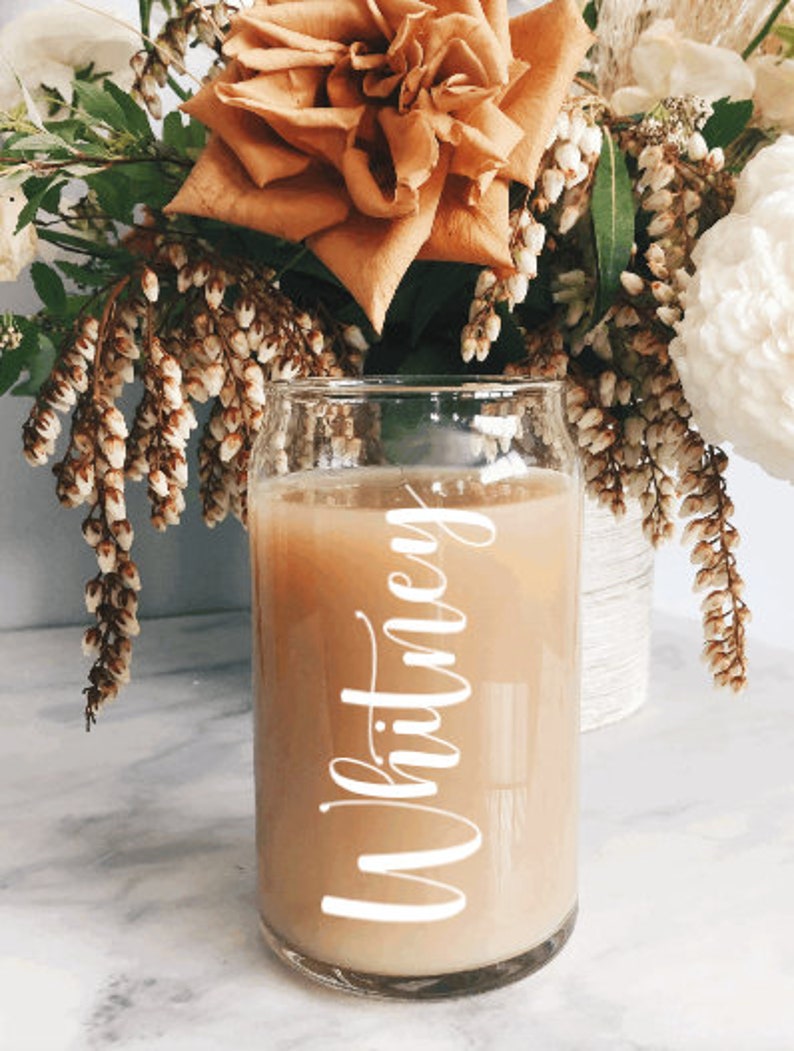 Clear Glass Cans Personalized Glass Can Name Mug Beer Can | Etsy