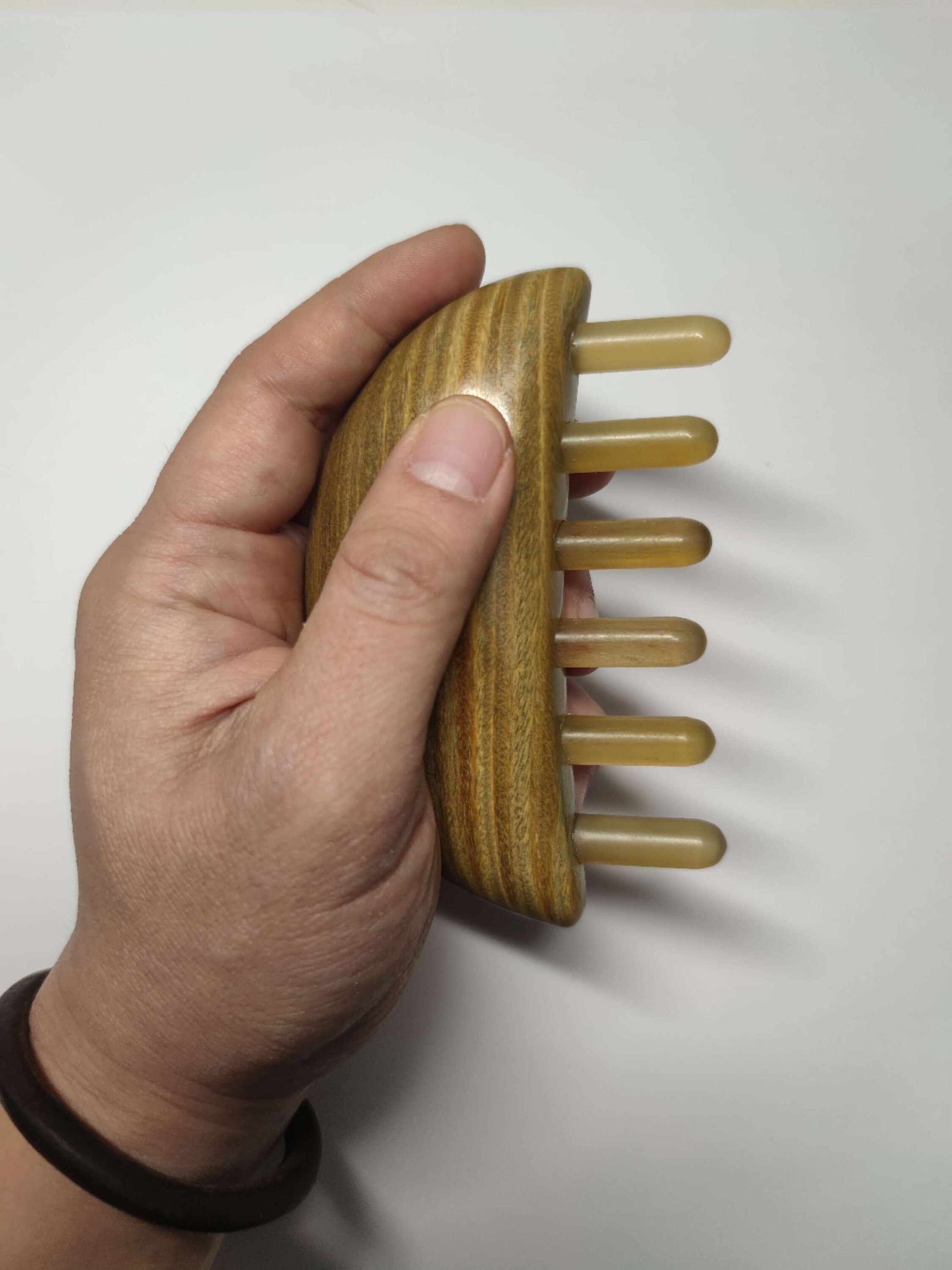 Hair Comb Scalp Massager Verawood Sheep Horn Handmade Natural Materials ...