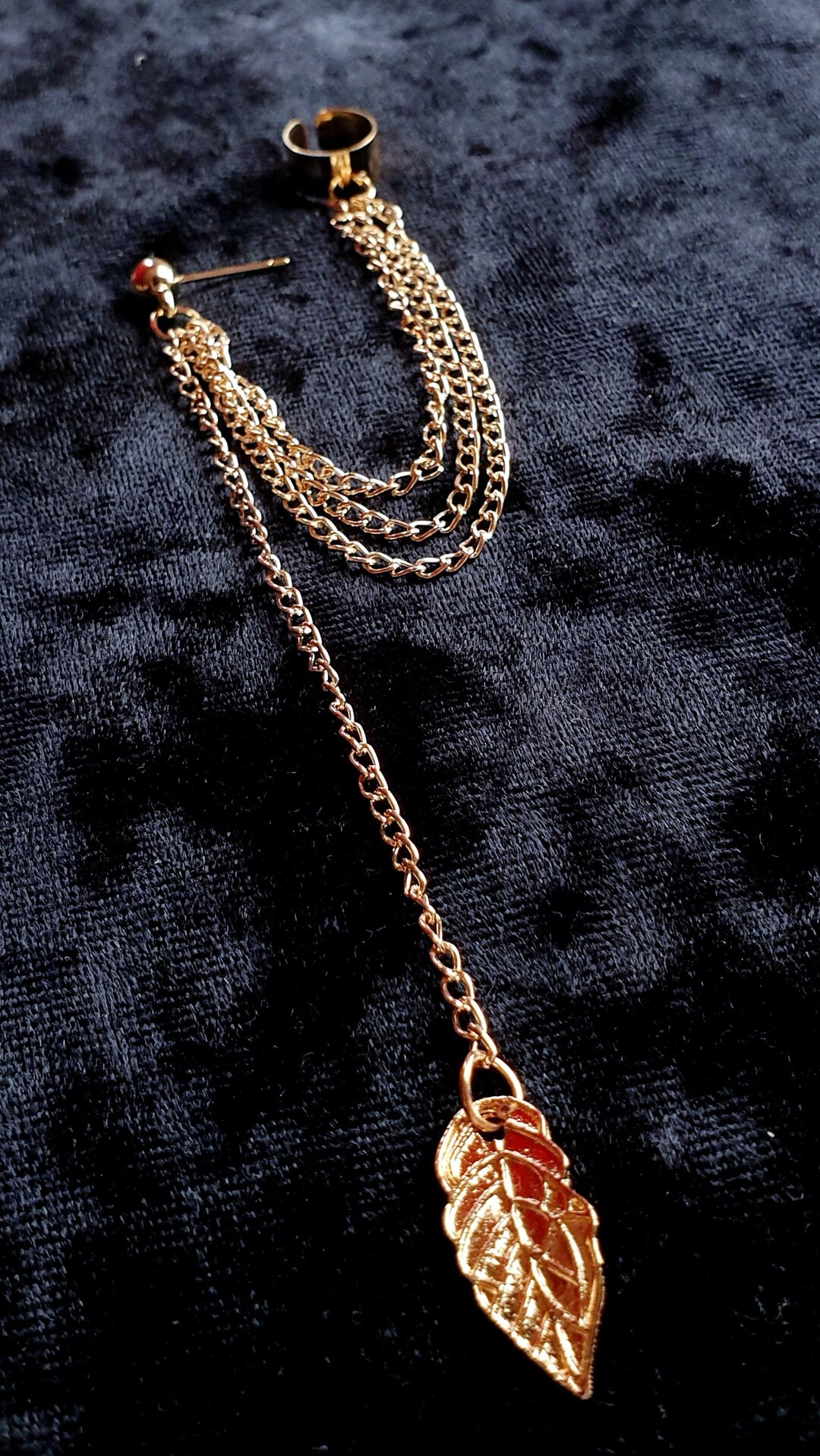 Bajoran Earrings Simple Drop Earrings for Her Gold Chain - Etsy UK