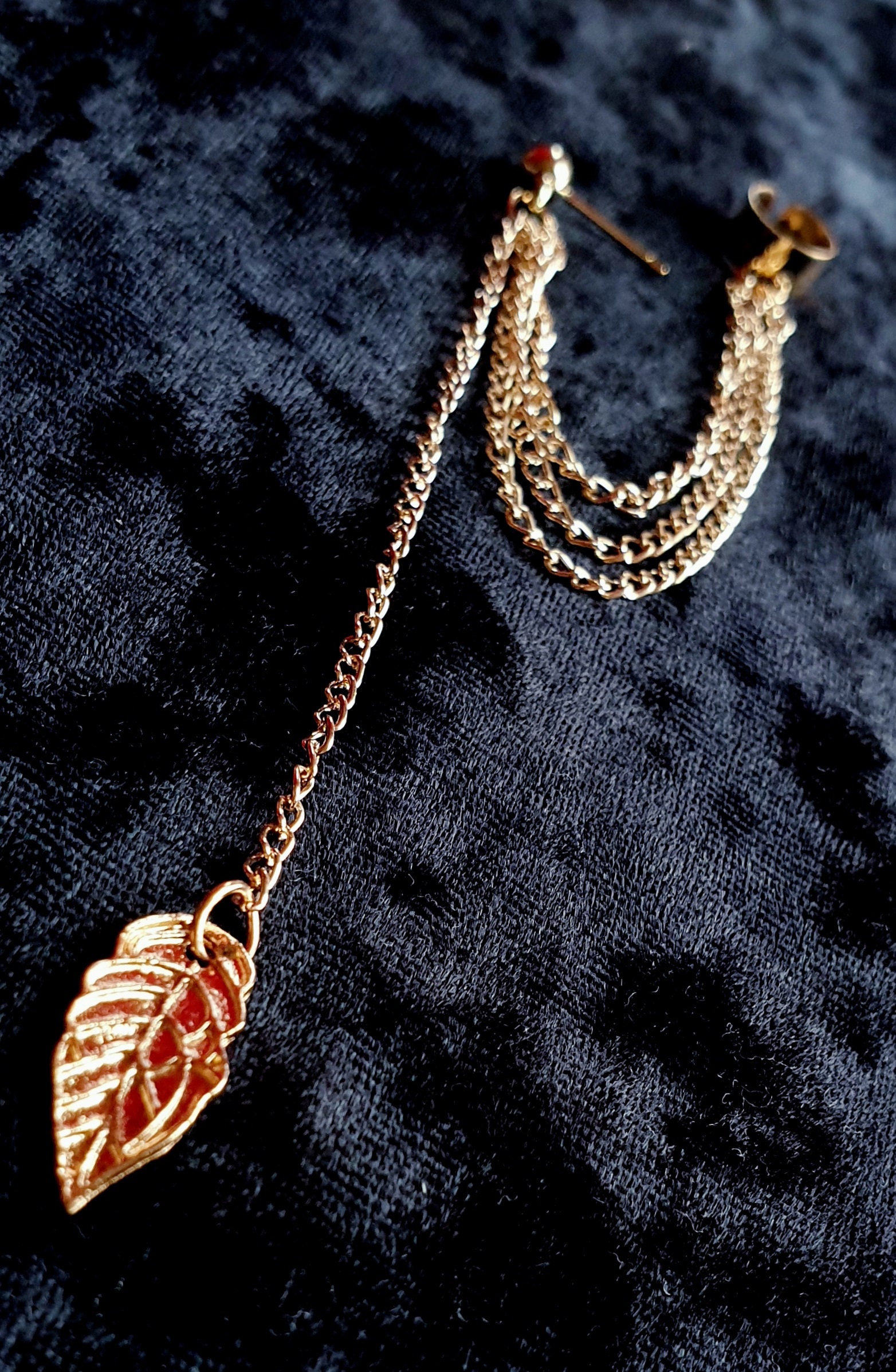 Bajoran Earrings Simple Drop Earrings for Her Gold Chain - Etsy UK