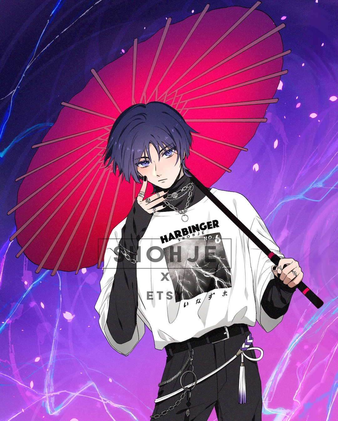 GENSHIN IMPACT moda scaramouche PRINT merchandising de - Etsy México