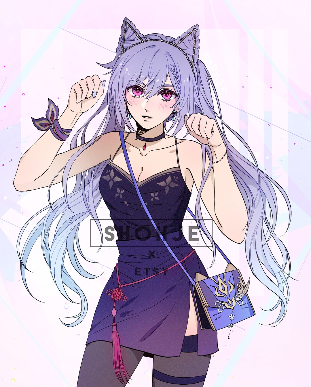 GENSHIN IMPACT - Keqing Fashion - PRINT (unofficial Fan Merch) - Etsy