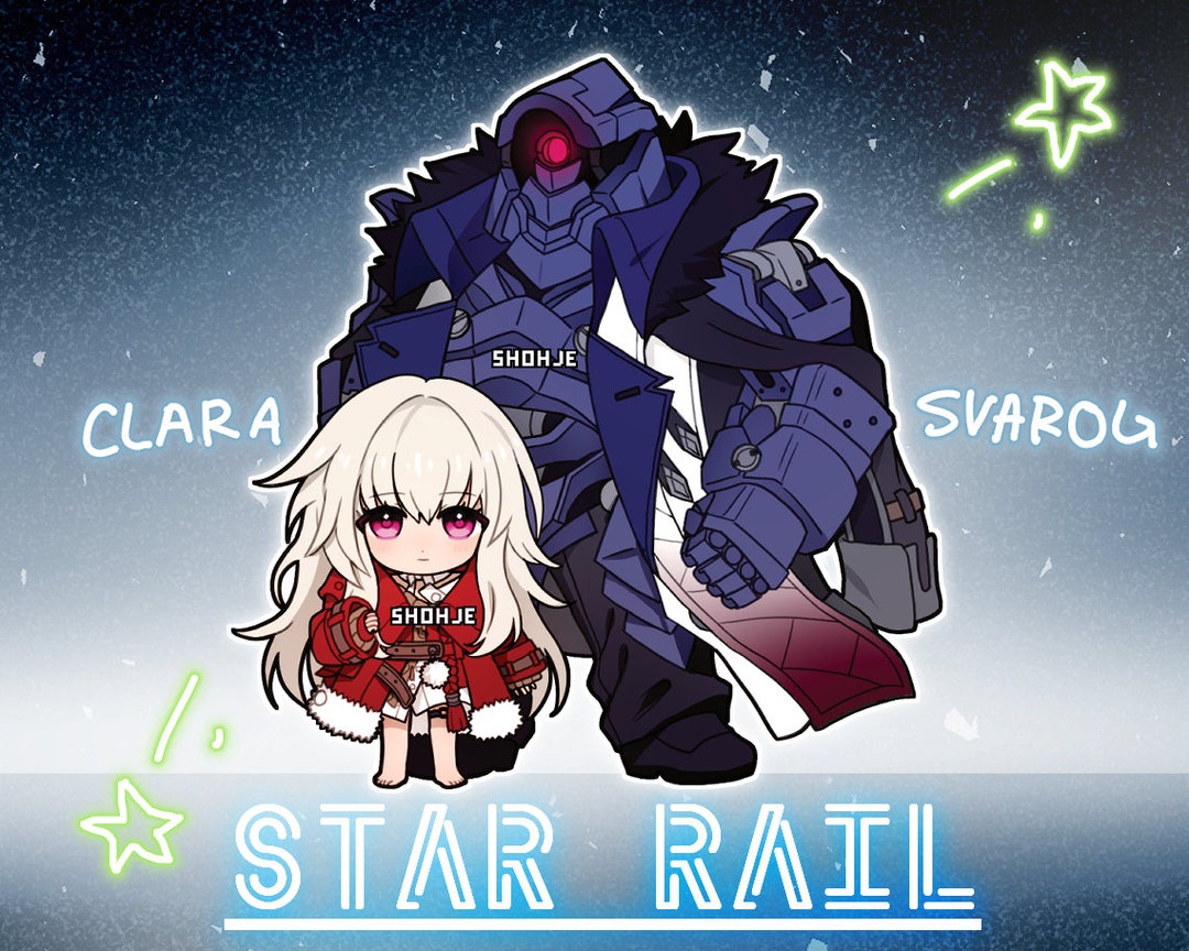 HONKAI STAR RAIL - Clara and Svarog - Chibi Keychain Charms - Etsy