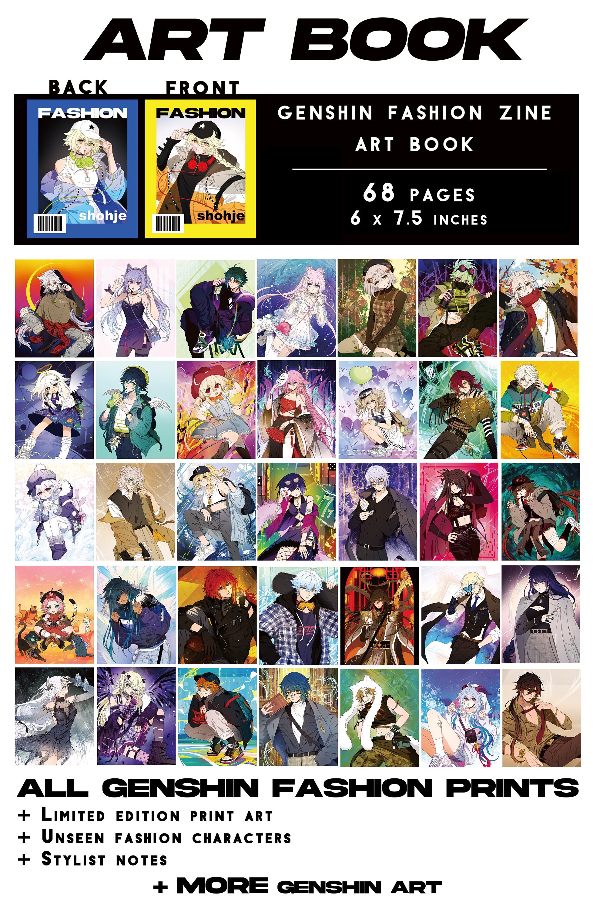 GENSHIN IMPACT ZINE - Fashion Art Book Zine / 68 Pages (fan Art) - Etsy