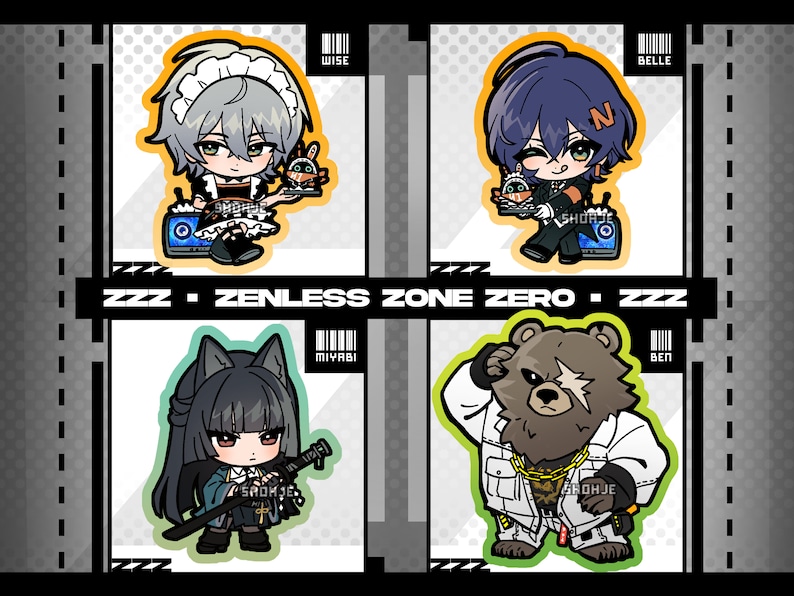 ZZZ Zenless Zone Zero Keychain Charms // Maid Wise Butler Belle Miyabi ...