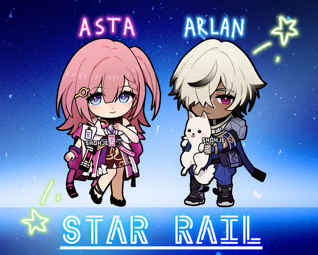 HONKAI STAR RAIL - Set 6 - Asta / Arlan - Chibi Keychain Charms - Etsy