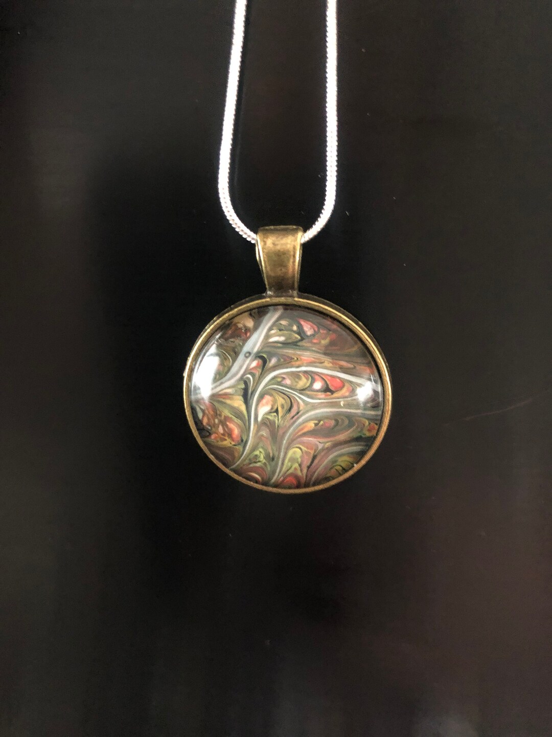 Hand Painted Pendant Necklace - Etsy