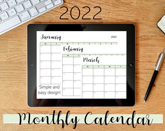 Sage Green Calendar | Etsy