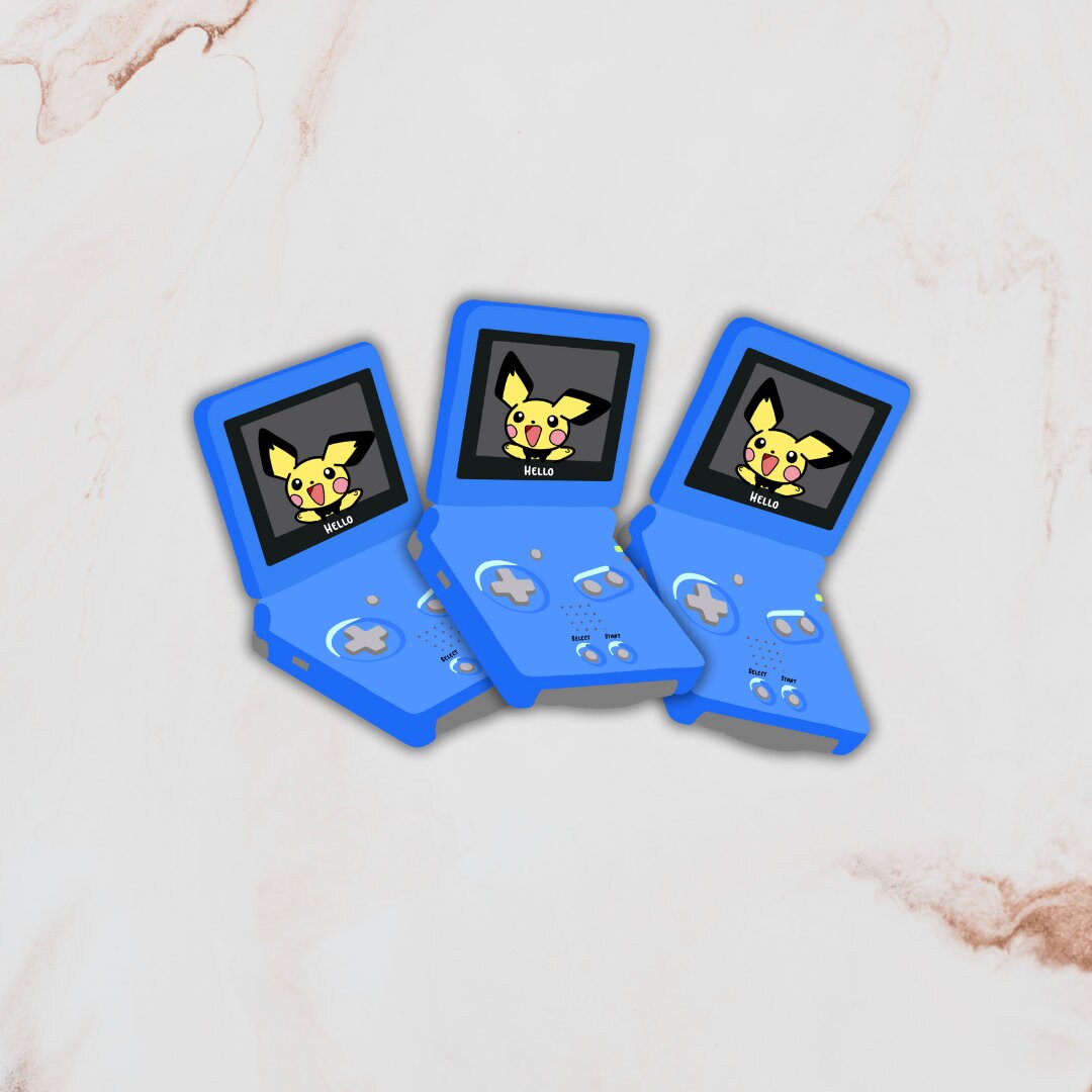 Blue Gameboy Advance SP Pokemon Piku Sticker - Etsy