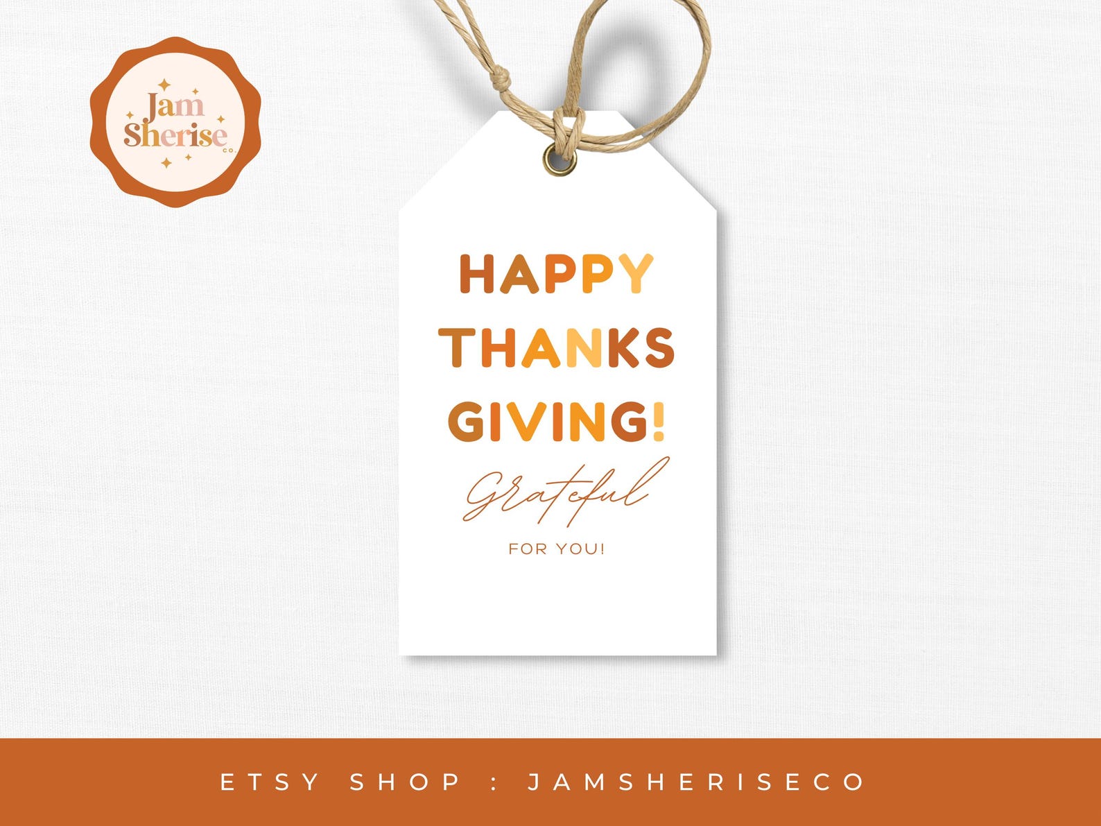 Editable Thanksgiving Gift Tag With Note Grateful for You. - Etsy