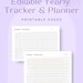 Editable Yearly Tracker & Yearly Overview Planner Printable Pages - Etsy