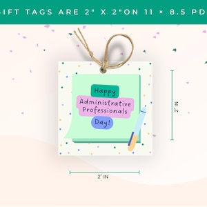 Editable Administrative Professional Gift Tag, Customizable Tags to ...