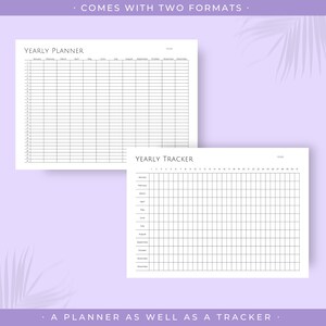 Editable Yearly Tracker & Yearly Overview Planner Printable Pages - Etsy