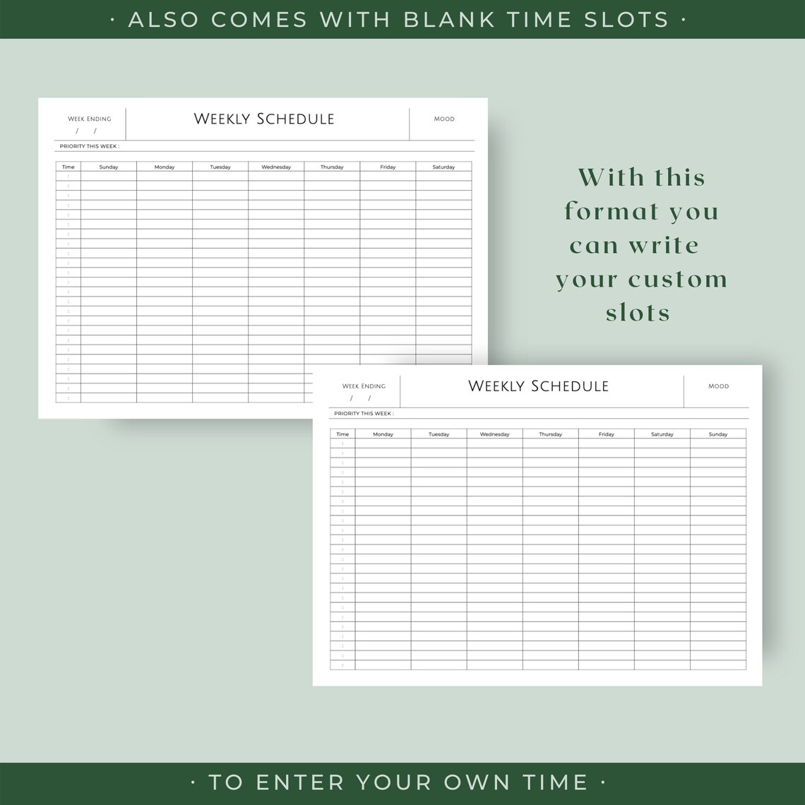 Weekly Time Blocking Schedule Printable Pages. Hourly Planner Template ...