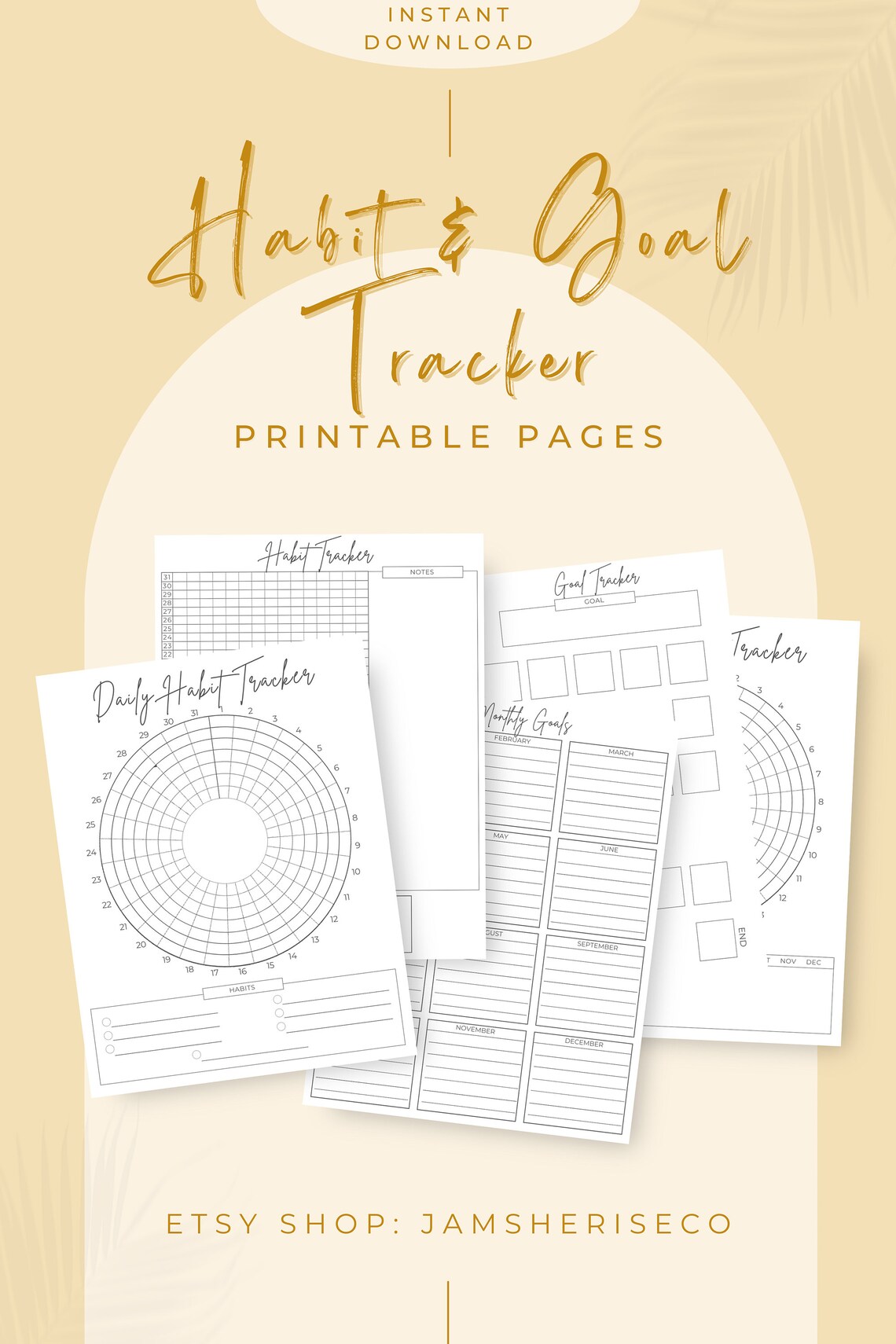 Habit & Goal Tracker Printable Bundle - Etsy