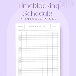 Editable Weekly Time Blocking Schedule Printable Pages. Hourly Planner ...