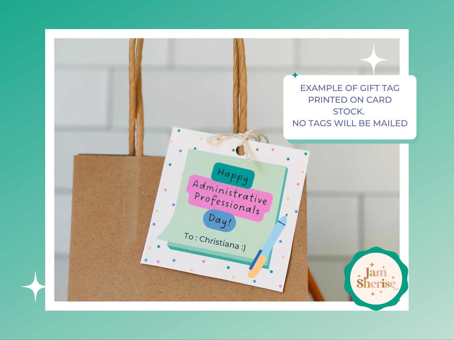 Editable Administrative Professional Gift Tag, Customizable Tags to ...