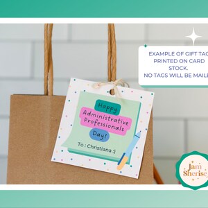 Editable Administrative Professional Gift Tag, Customizable Tags to ...