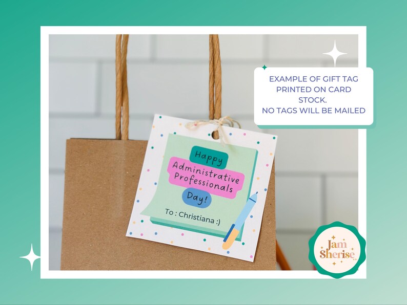 Editable Administrative Professional Gift Tag, Customizable Tags to ...