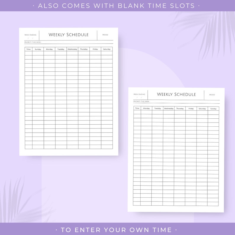 Editable Weekly Time Blocking Schedule Printable Pages. Hourly Planner ...