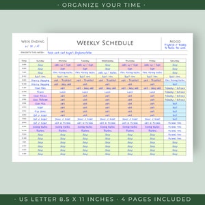Weekly Time Blocking Schedule Printable Pages. Hourly Planner Template ...