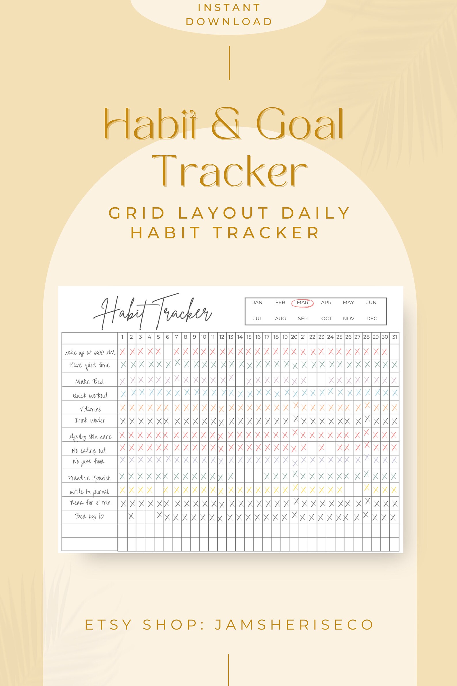 Habit & Goal Tracker Printable Bundle - Etsy
