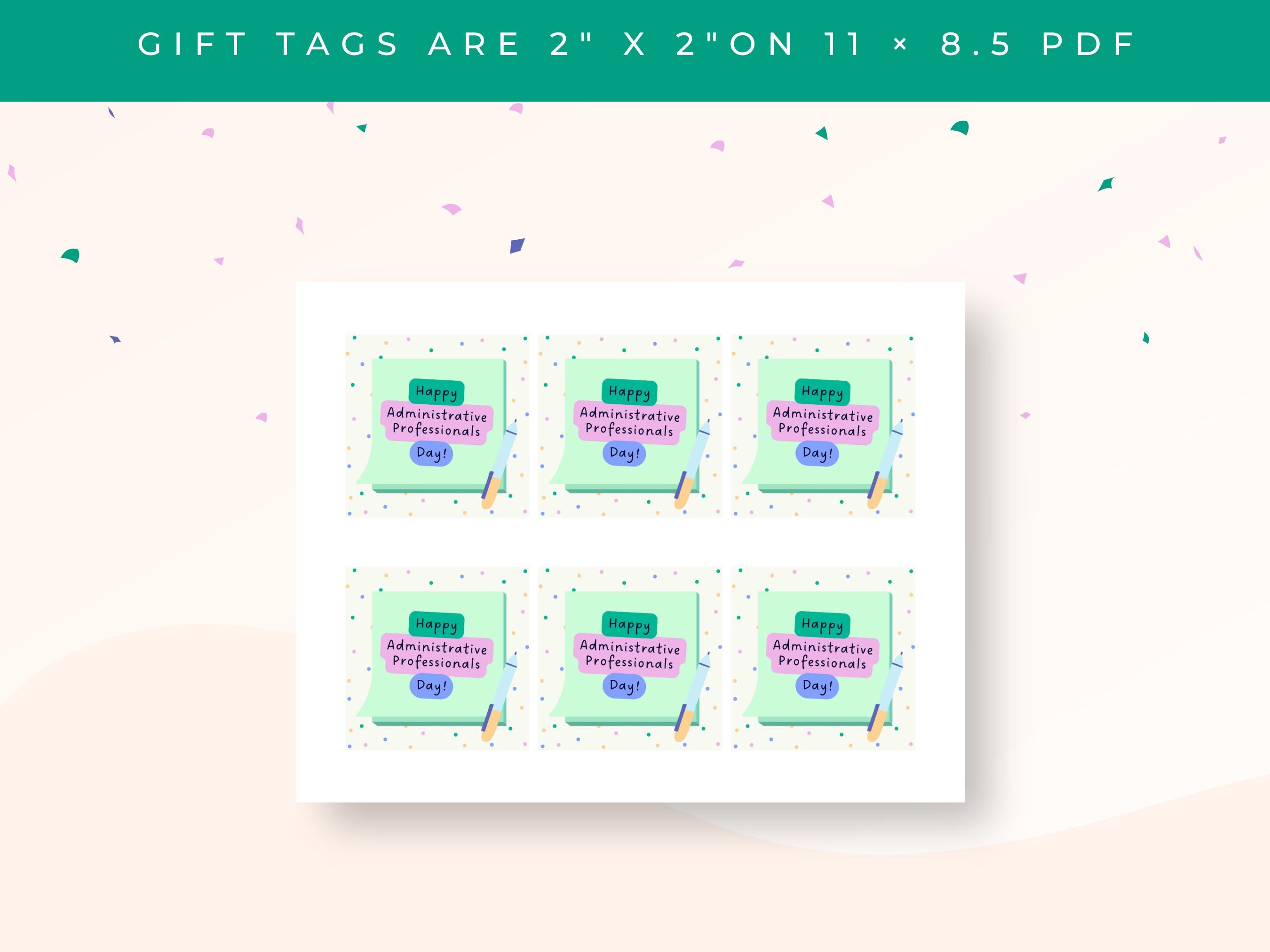 Editable Administrative Professional Gift Tag, Customizable Tags to ...