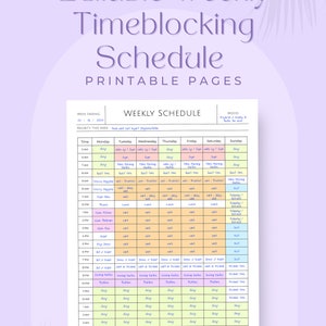 Editable Weekly Time Blocking Schedule Printable Pages. Hourly Planner ...