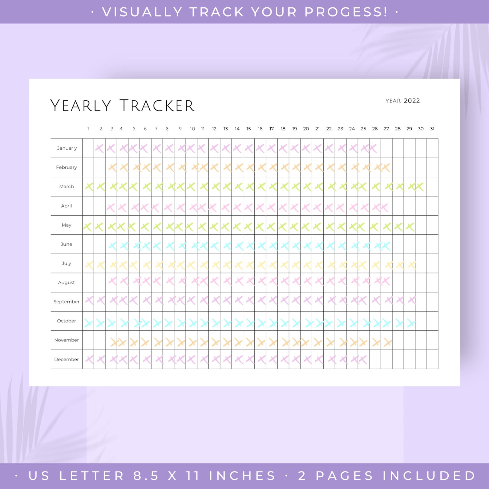 Editable Yearly Tracker & Yearly Overview Planner Printable Pages - Etsy