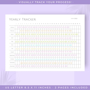 Editable Yearly Tracker & Yearly Overview Planner Printable Pages - Etsy