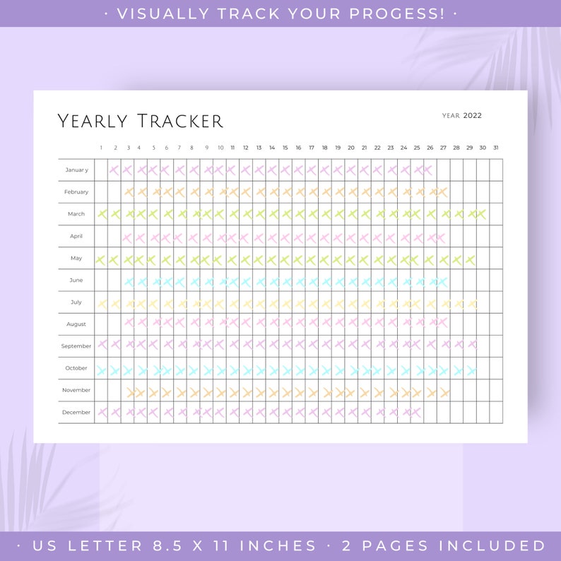 Editable Yearly Tracker & Yearly Overview Planner Printable Pages - Etsy