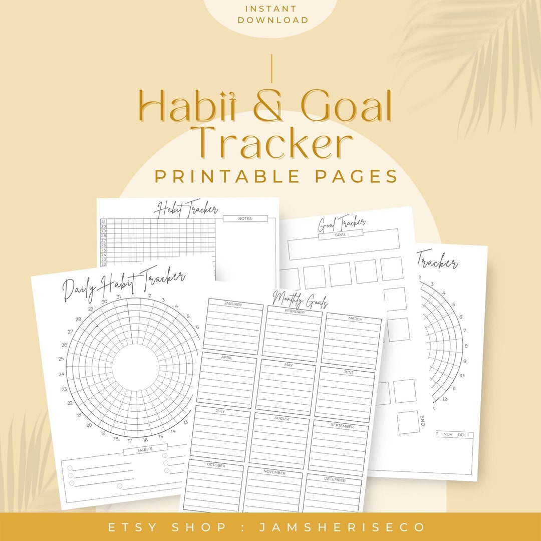 Habit & Goal Tracker Printable Bundle - Etsy