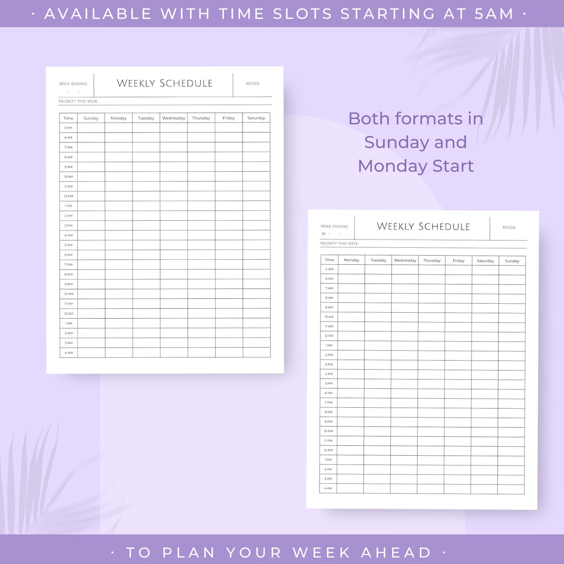 Editable Weekly Time Blocking Schedule Printable Pages. Hourly Planner ...