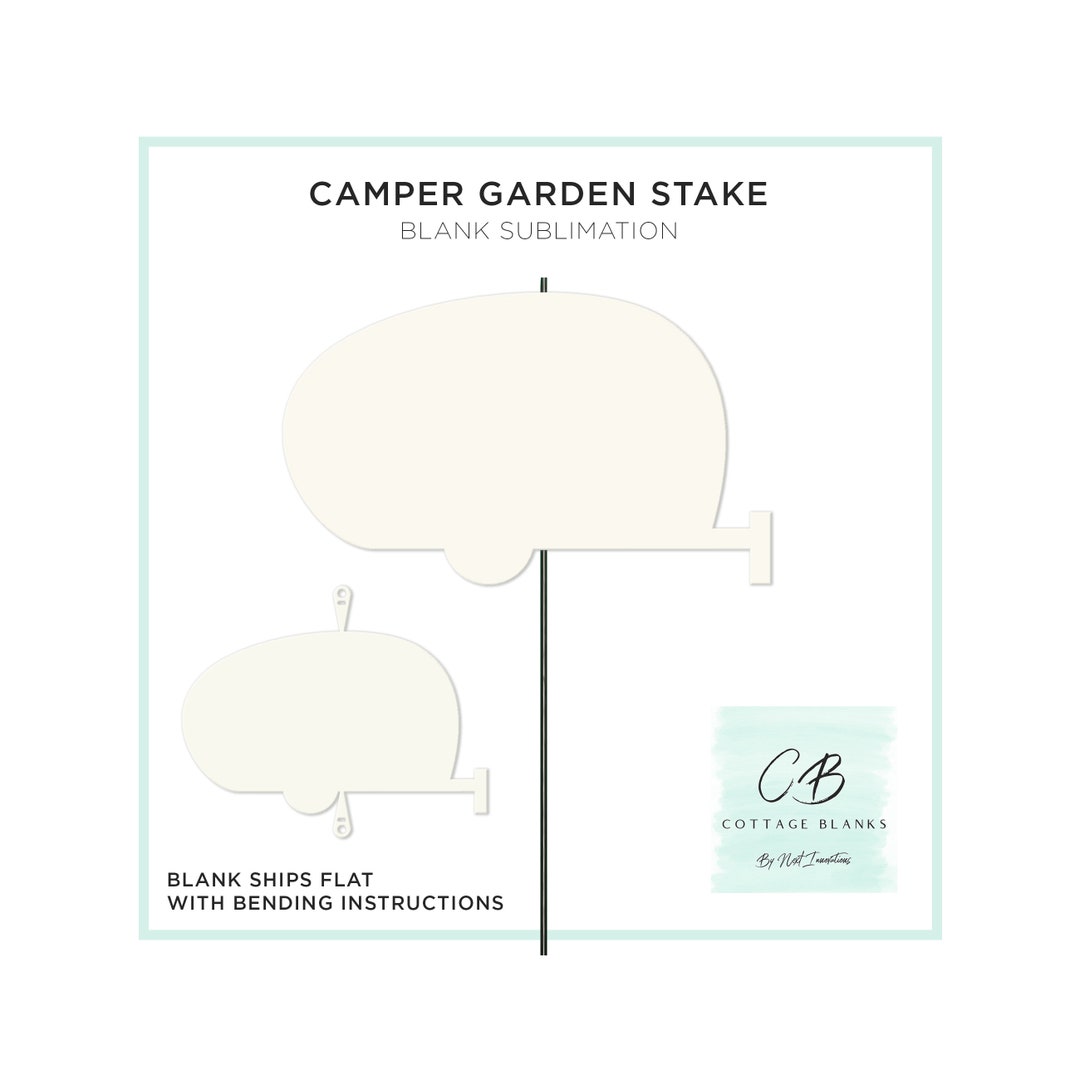 Steel Metal Cutout of Camper Lawn & Garden Stake for Dye Sublimation ...
