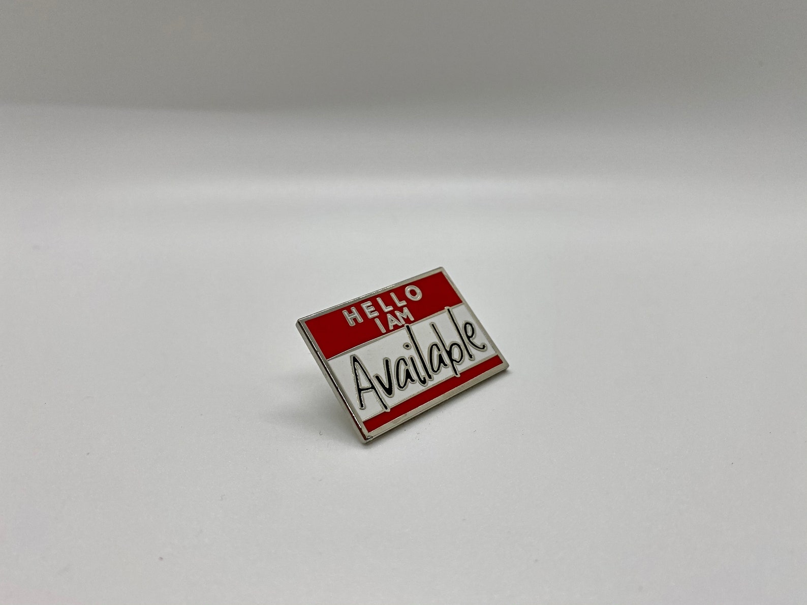 Hello I Am Available, Enamel Pin - Etsy
