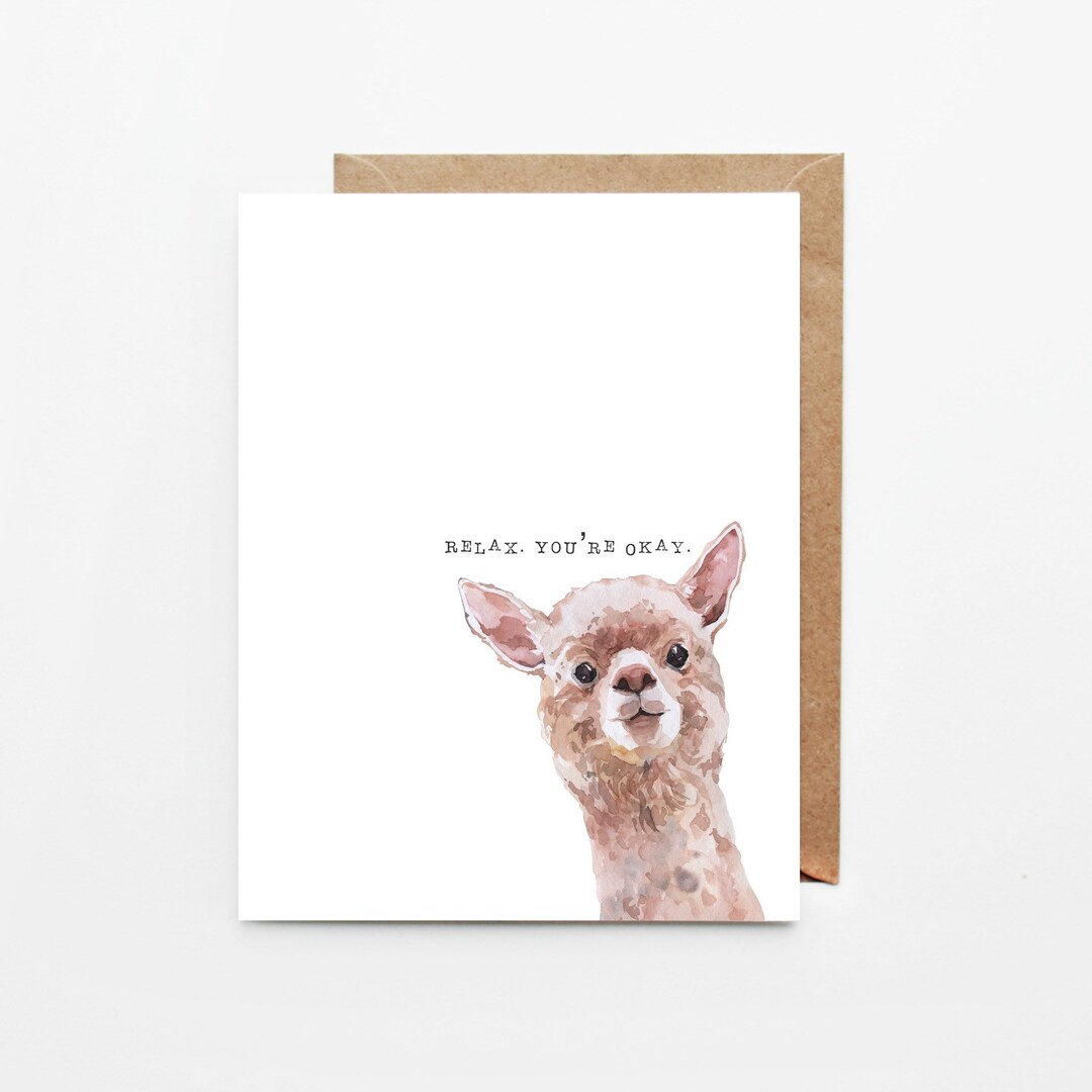 Relax You're Okay Card - Etsy
