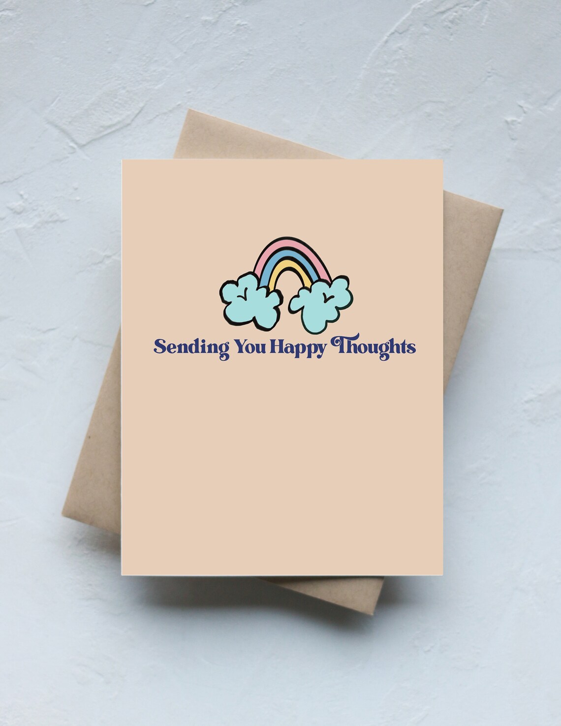 Sending You Happy Thoughts Greeting and Note Card | Etsy