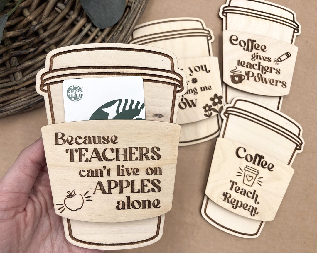 Teacher Gift Card Holder Coffee Gift Card Holder Teacher Appreciation ...