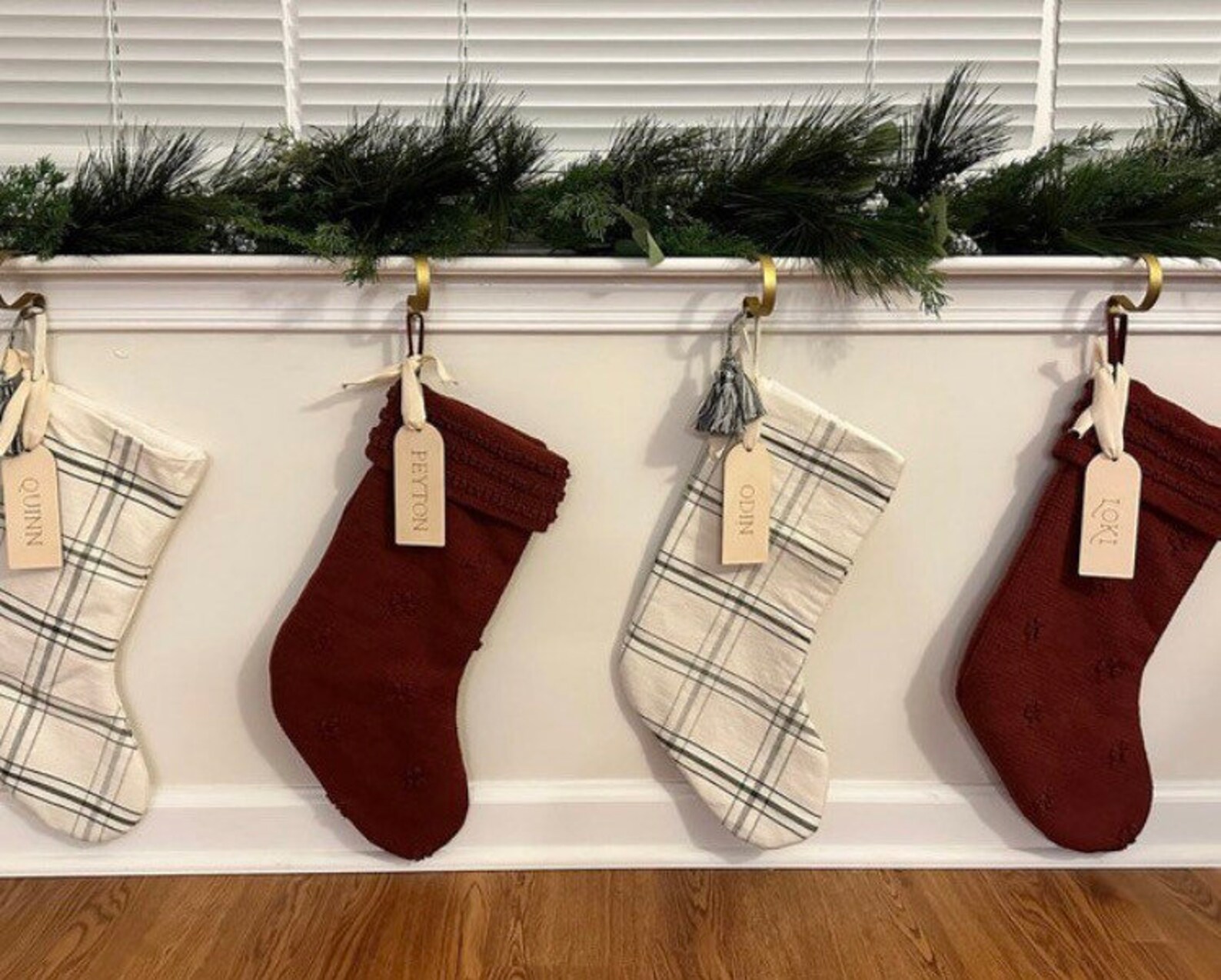 Personalized Christmas Stocking Name Tag Custom Wooden Name Tag ...