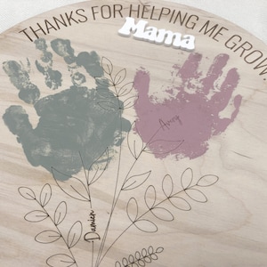 Mother's Day Handprint Sign Gift Flowers for Grandma Custom Handprint ...