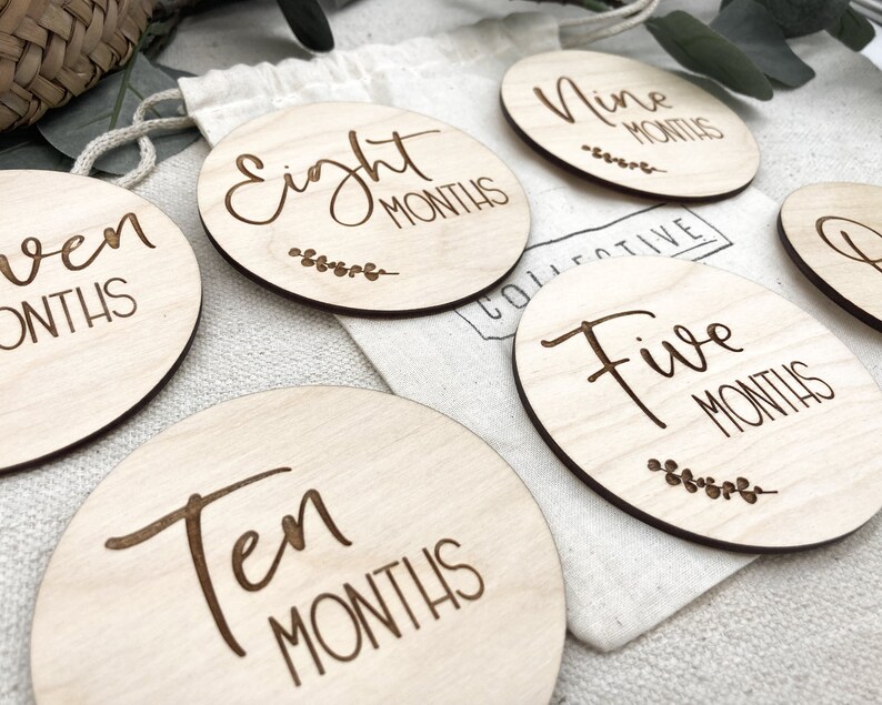 Baby Monthly Milestone Wooden Milestone Milestone Card Pregnancy Baby ...