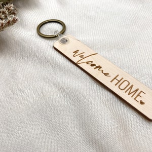 Welcome Home Wood Keychain Housewarming Gift Keychain Accessory New ...