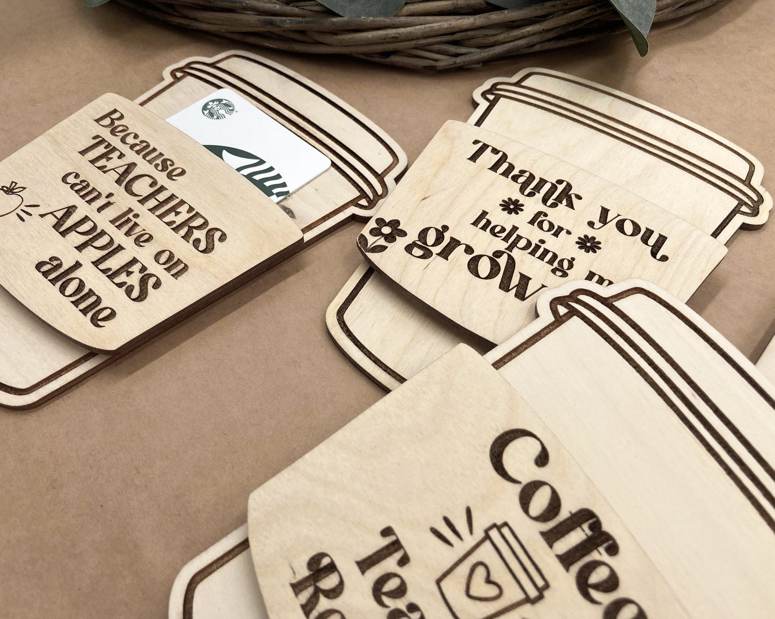 Teacher Gift Card Holder Coffee Gift Card Holder Teacher Appreciation ...