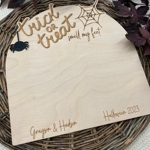 DIY Halloween Footprint Sign Painted Footprint Sign Baby's First ...