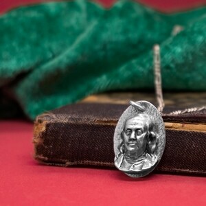 Benjamin Franklin Silver Necklace, US Founding Father Pendant, US ...