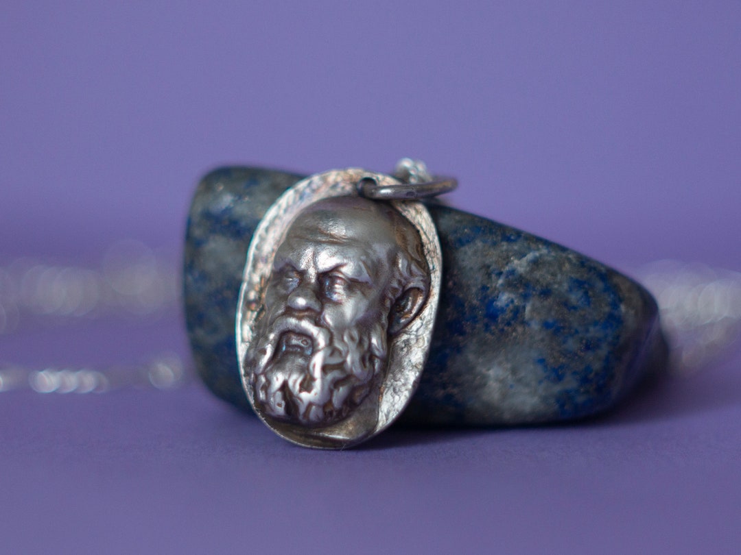 Socrates Silver Necklace, Greek Philosopher, Sterling Silver Pendant ...