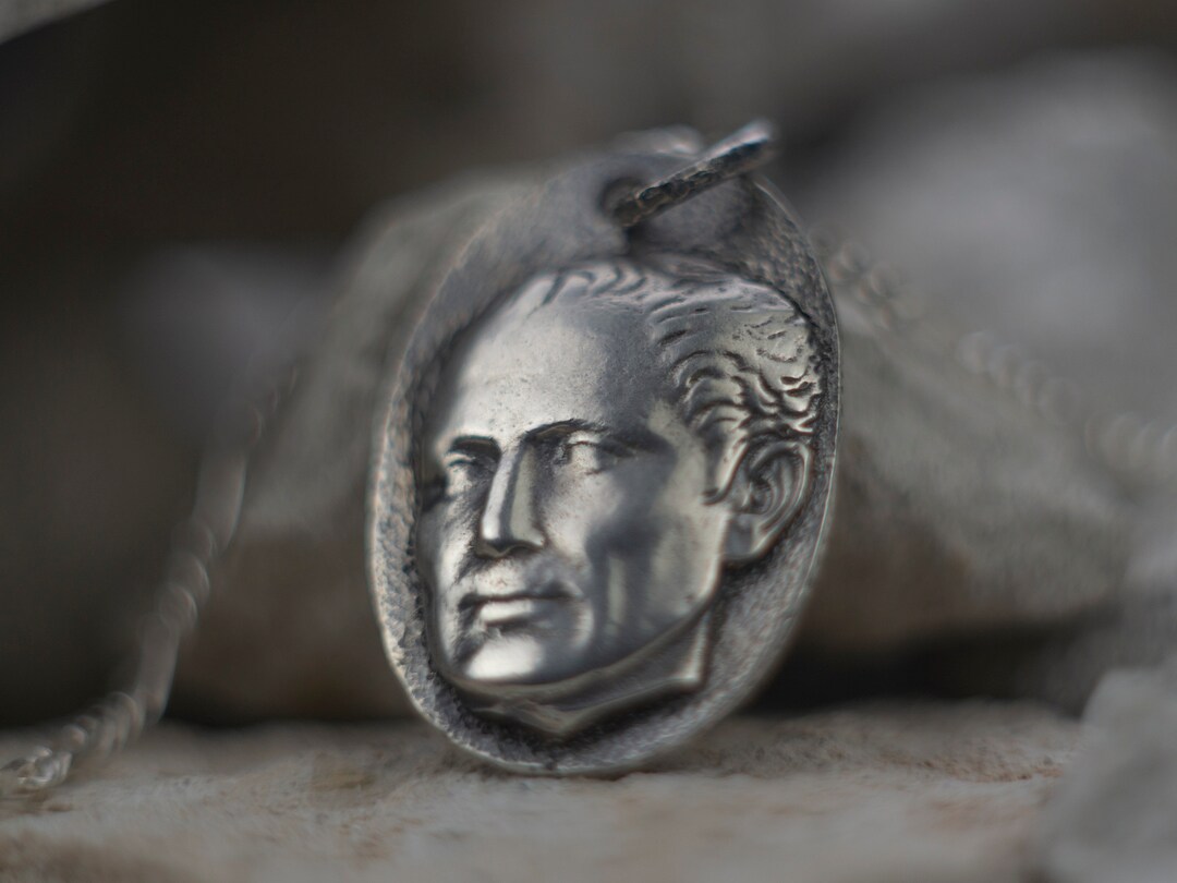 Julius Caesar Silver Necklace, Ancient Latin Pendant, Roman Emperor ...