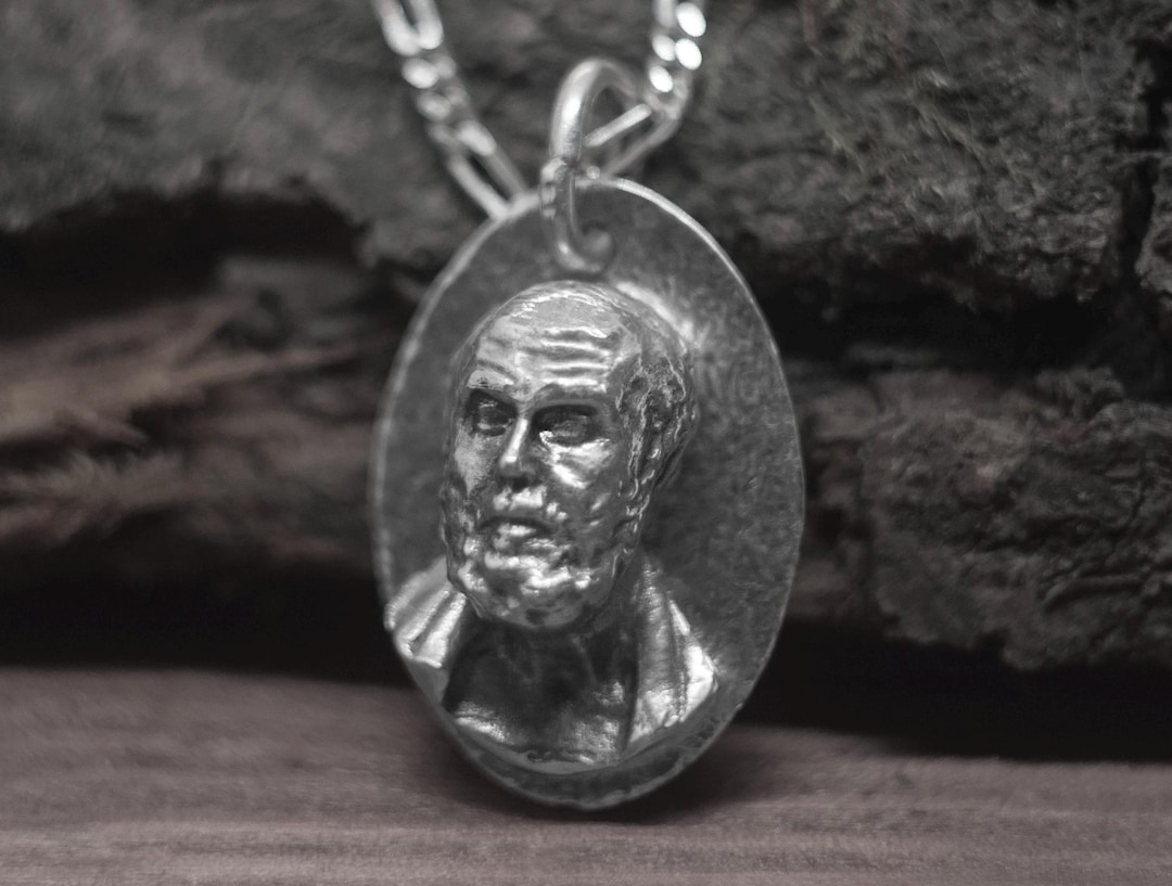 Chrysippus Silver Pendant, Stoic Philosopher Necklace, Chrysippus ...