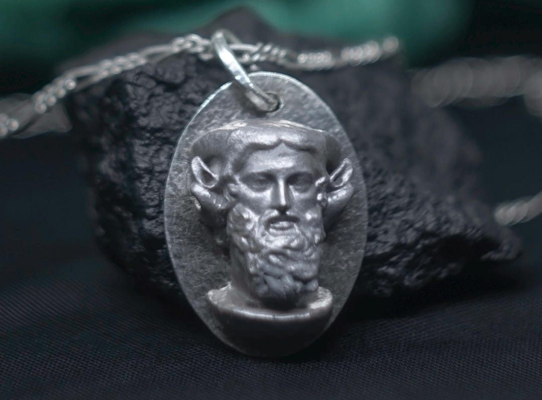 Amun Ra Silver Necklace, Ancient Pendant, Zeus Ammon, Egyptian Sun God ...